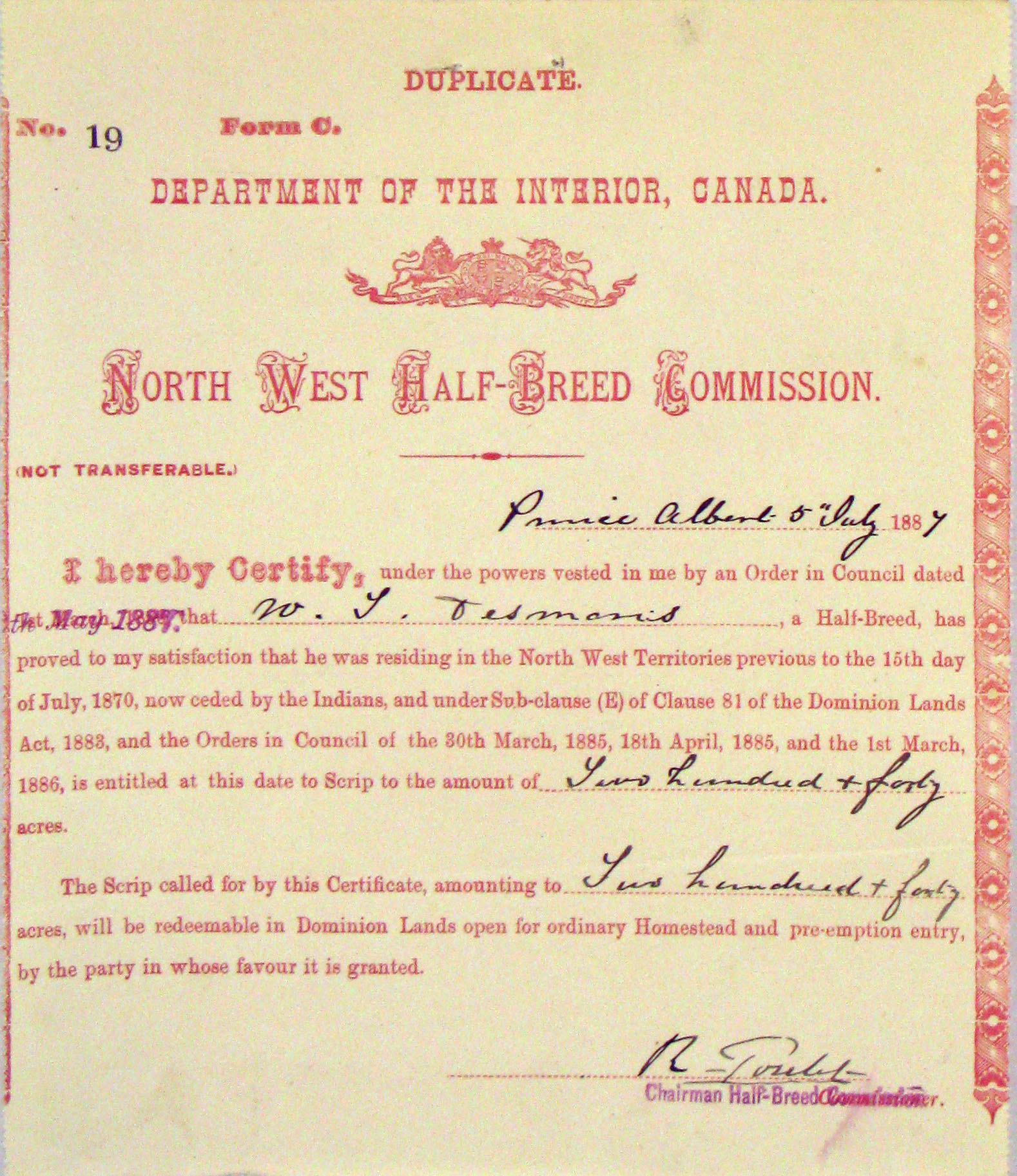 Métis National Historical Online Database